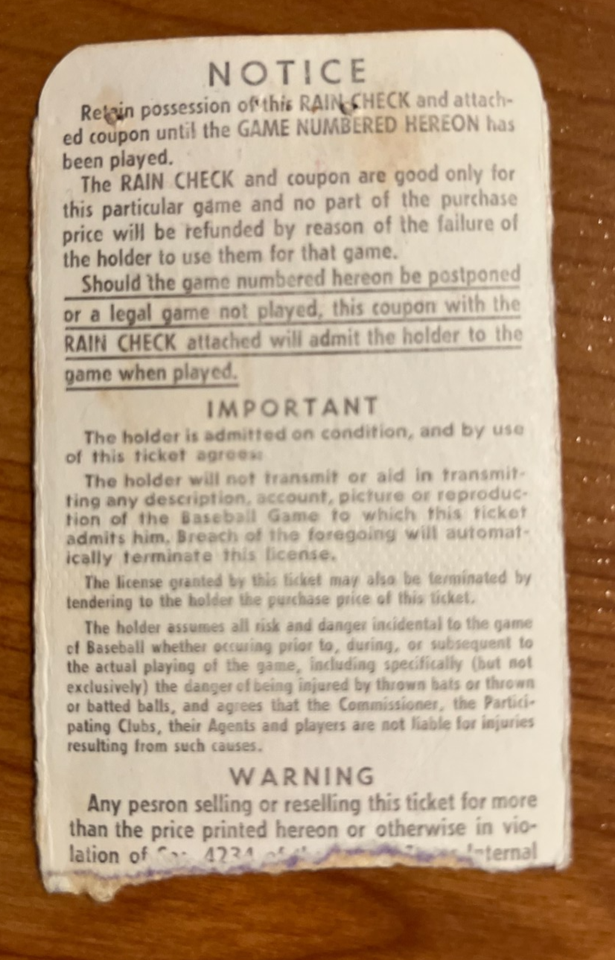 1962 New York Yankees vs San Francisco Giants World Series Ticket Stub ...