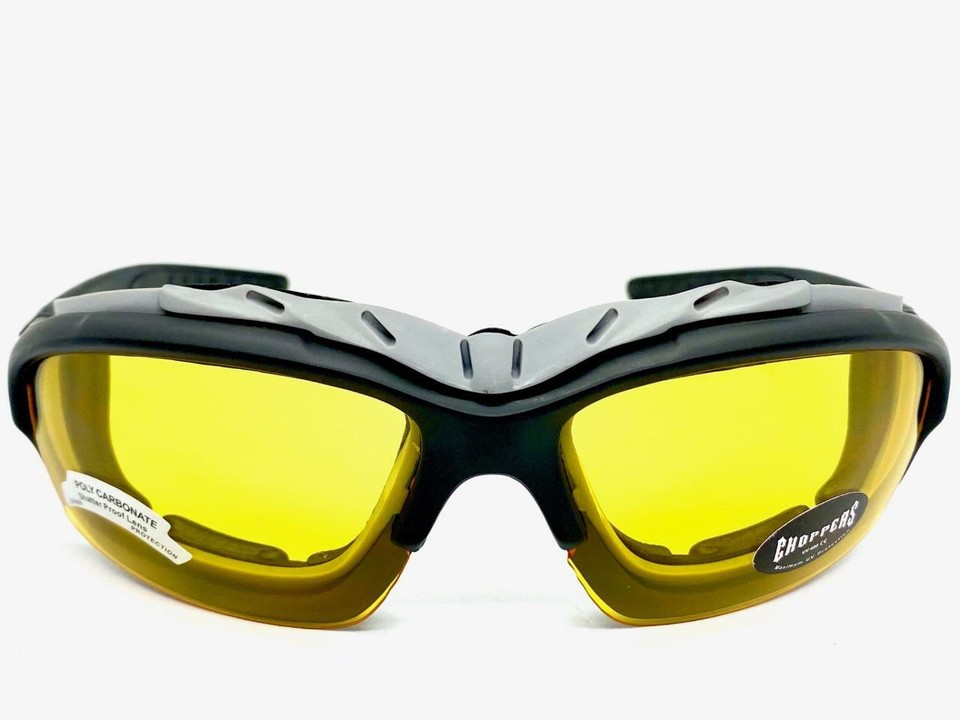 MOTORCYCLE Night Riding Padded Safety Protective SUN GLASSES GOGGLES ...