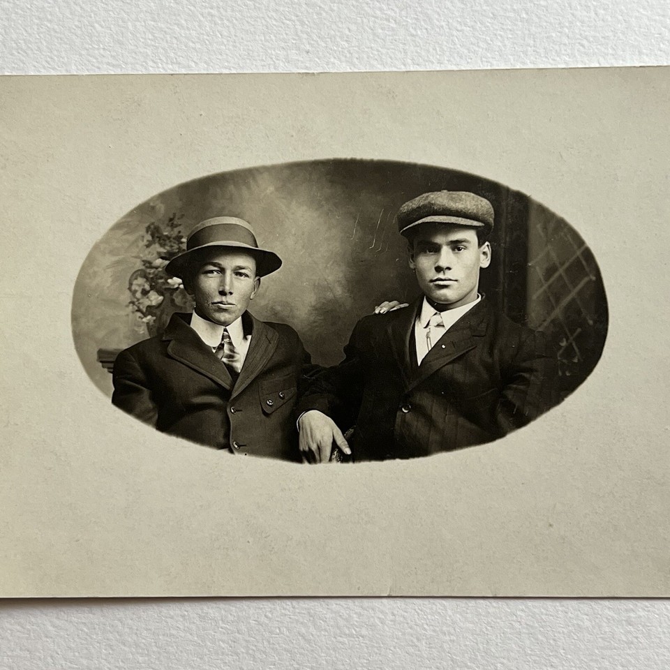 Antique RPPC Real Photograph Postcard Handsome Dapper Young Men ID Parks Funk | eBay