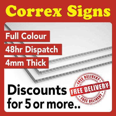 Correx Sign Board Printed Full Colour 4mm Advertising Lamp Post Signs ...