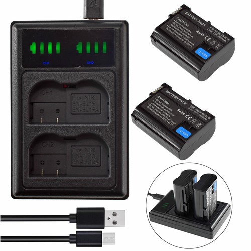 2 EN-EL15 Battery for Nikon D850 D610 D810A D750 D780 D500 MB-D15 +LED ...