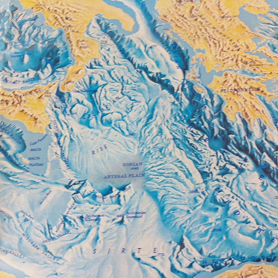 1982 National Geographic Magazine With Mediterranean Deep Sea Map | eBay UK