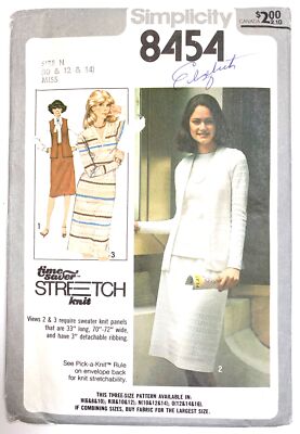 70’s Simplicity Pattern 8454 Women’s Knit Vest Skirt Top Jacket Sz 10 ...