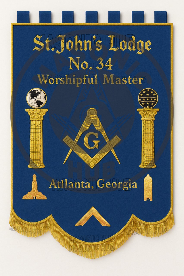 Custom Masonic Blue Lodge Banner – Master Mason Hand Embroidered ...