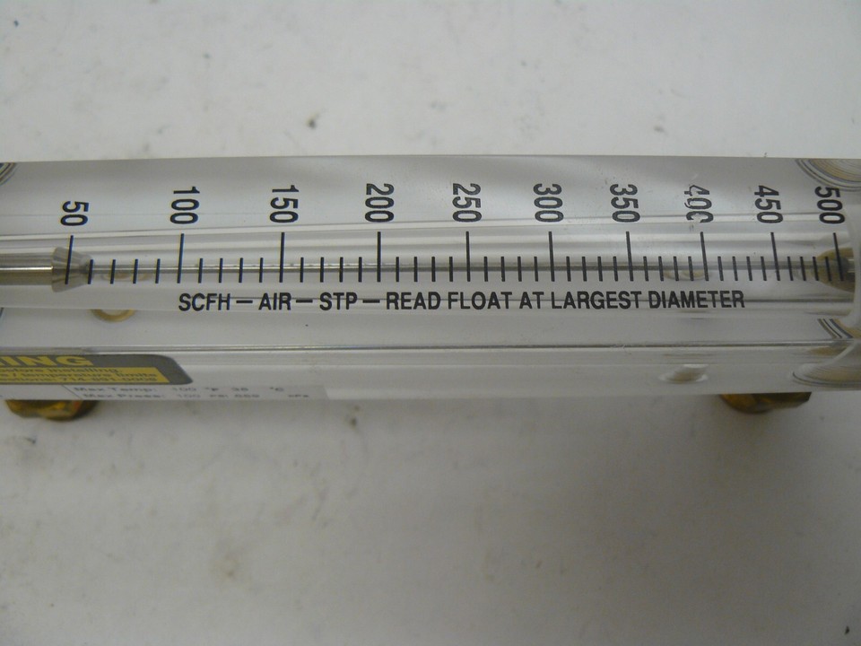 King Instruments 75301215C05 flow meter 50-500 SCFH AIR 100 PSI max 100 ...