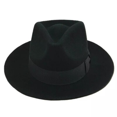 Black Israel Jewish Hat Wool Hasidic Jews Wide Brim Fedora Cap Felt Hat ...