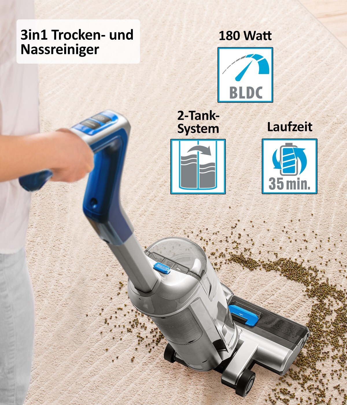 Genius Invictus WD7 Kabelloser Nass- und Trockensauger Set - 11-teilig ...