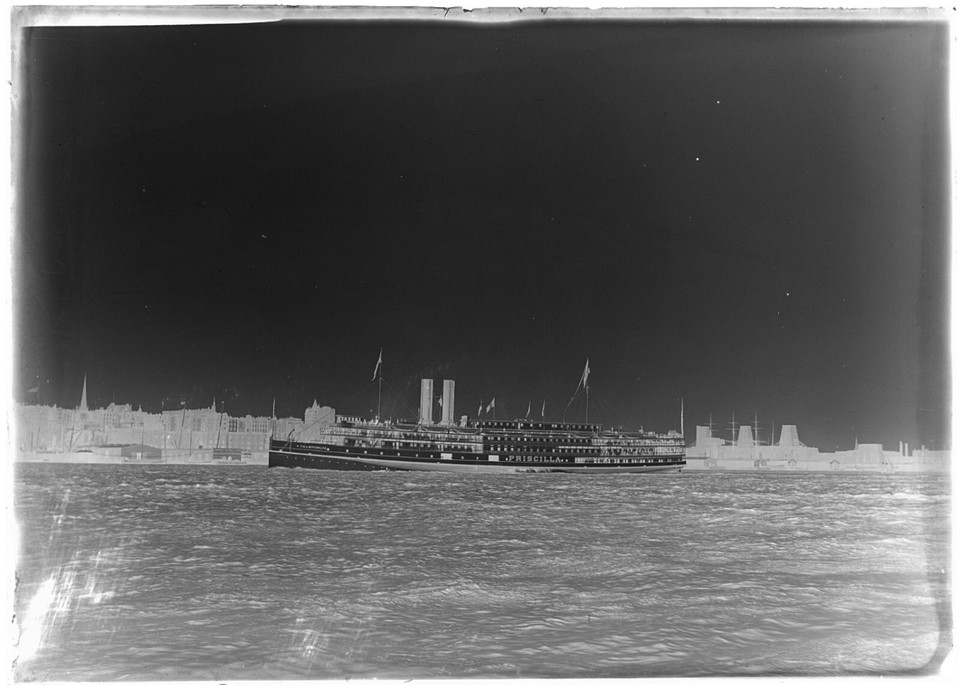 Original 5x7 Glass Negative: FALL RIVER LINE SIDE-WHEELER STEAMER ...