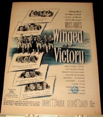WINGED VICTORY DVD 1944-Lon McCallister,Jeanne Crain -Plastic Wrapped ...