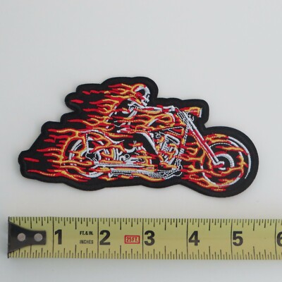 GHOST RIDER MOVIE MOTORCYCLE 5.5" X 2.5" EMBROIDERED Iron/Sew On Patch ...