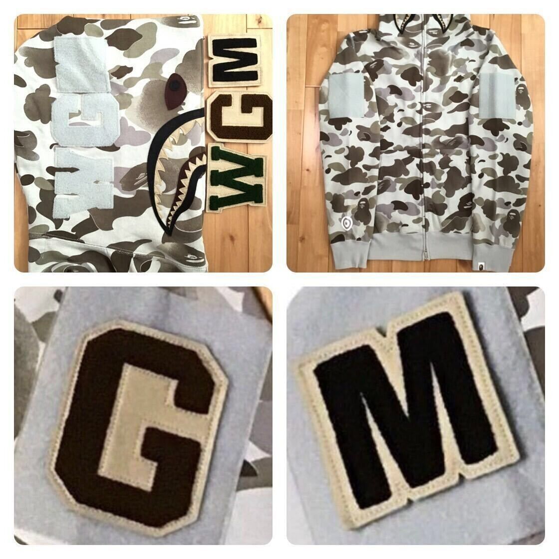 2012 BAPE Gradation camo shark full zip hoodie Beige A 2012 BAPE Gradation camo shark full zip hoodie Beige A