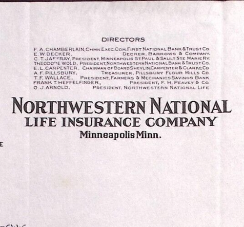 1937 NORTHWESTERN NATIONAL LIFE INSURANCE COMPANY MINNEAPOLIS ...