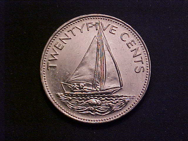 1985 Bahamas 25 Cents KM# 63.1 - Very Nice Choice BU Collector Coin ...