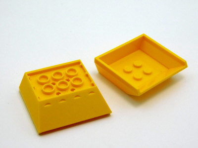 2 LEGO Yellow Tipper Bucket 4cm x 3.6cm Constructions Truck (2512) 2 ...