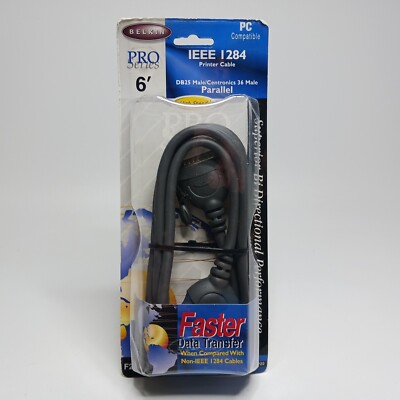Belkin IEEE 1284 Printer Cable 6" Cord (F2A046-06) DB25 Male Printer ...
