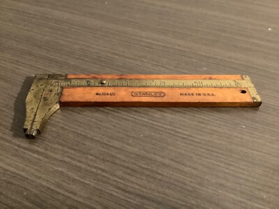 VINTAGE STANLEY No. 136 1/2 RULER CALIPER BOXWOOD & BRASS, 6". C3 | eBay