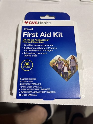 CVS First Aid Kit Mini Travel Golf Bag Band-Aid Bandages Sterile Pads ...