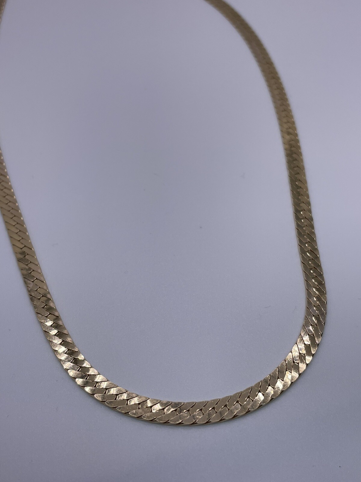 14K SOLID GOLD 20 Inch Herringbone Chain 5mm Wide Vin… - Gem