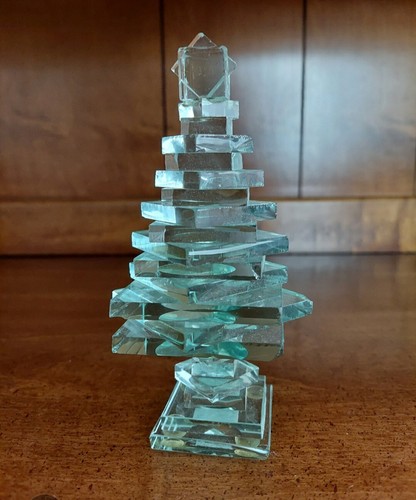 6" STACKED GLASS SPRUCE CHRISTMAS TREE | eBay