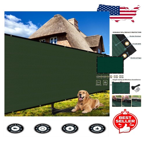 170 GSM Dark Green Privacy Screen - Breathable Shade for Garden ...
