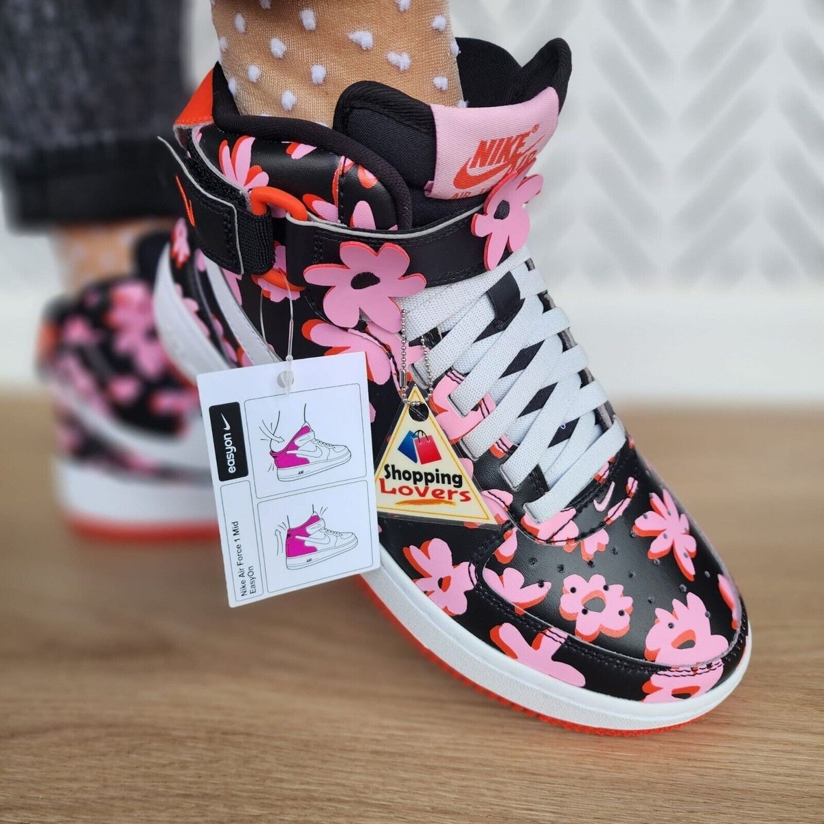 🤩Nike Air Force 1 Mid Top Sz 4Y Kids Shoes Easy On Pink 🤩Nike Air Force 1 Mid Top Sz 4Y Kids Shoes Easy On Pink