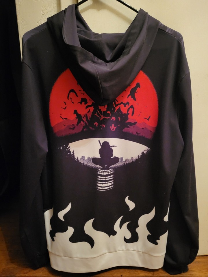 Naruto Itachi Uchiha Zipper Hoodie Sweater Jacket Unisex XL Black ...
