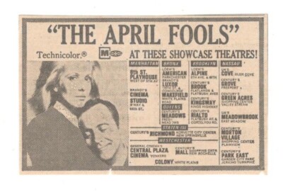 1969 THE APRIL FOOLS MOVIE AD Vintage 2"X3.5" Newspaper 60's M401 | eBay