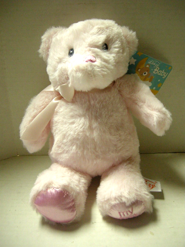 Baby's First Teddy Bear By Linzy Toys, 10", Pink, Foot Reads "My First ...