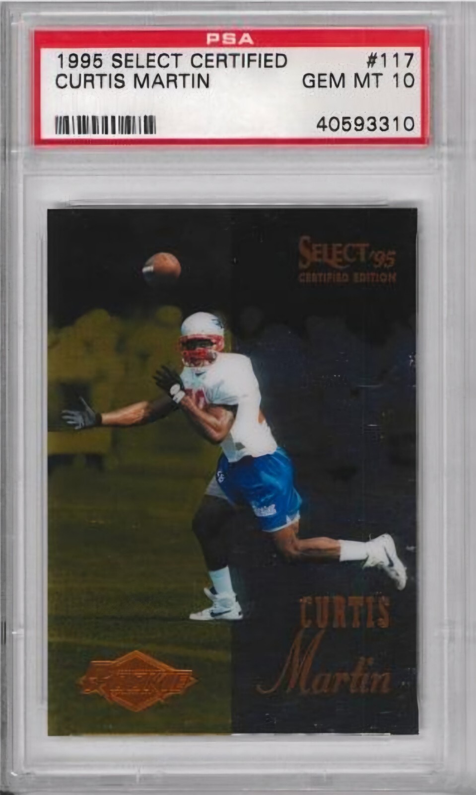 CURTIS MARTIN PSA 10 Gem Mint 1995 Select Certified #117 Rookie Card ...