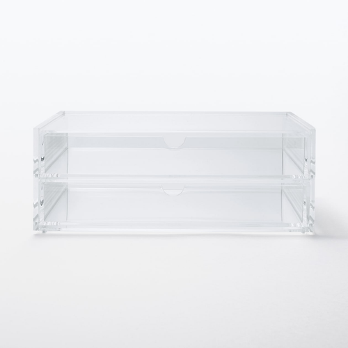 New Muji Acrylic case 2 Drawers Makeup Jewelry Box 82998283 Japan | eBay UK