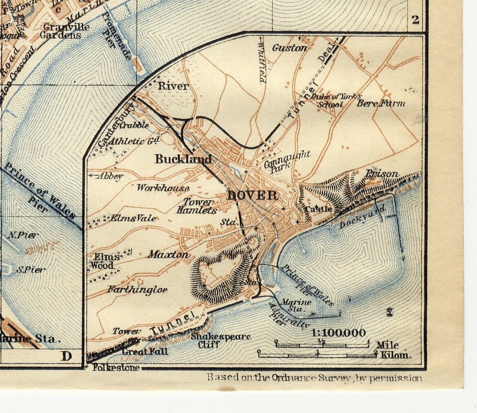 1927 ORIGINAL VINTAGE CITY MAP OF DOVER / KENT / ENGLAND | eBay