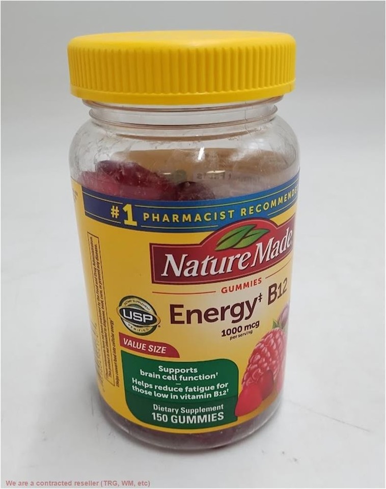 Nature Made Energy B12 1000 mcg Gummies -Cherry & Mixed Berry-150ct EXP ...