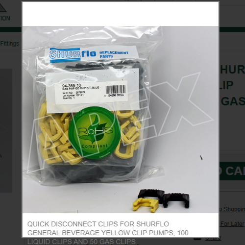 QUICK DISCONNECT CLIPS FOR SHURFLO GENERAL BEVERAGE YELLOW CLIP PUMPS ...