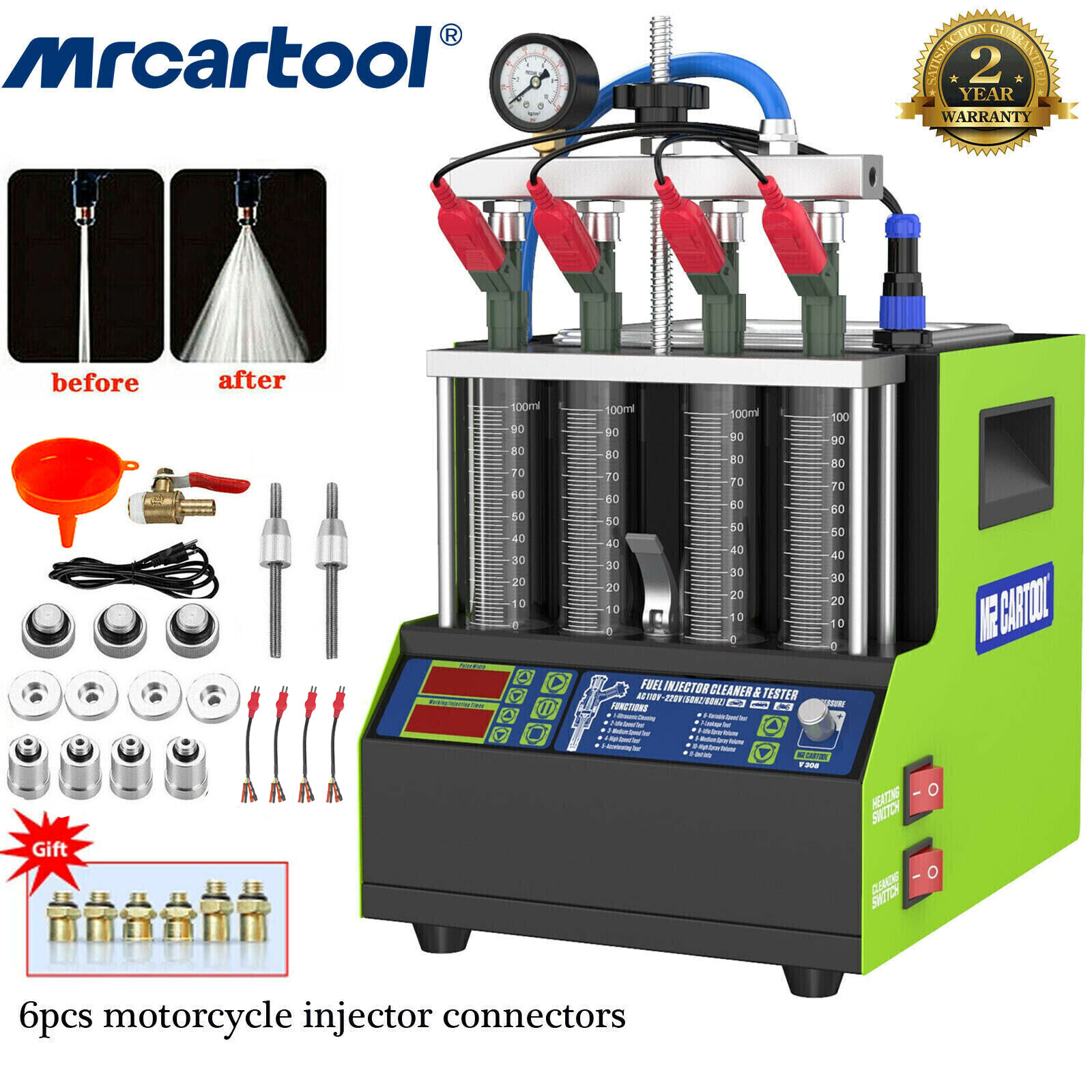 Automotive Ultrasonic Fuel Injector Cleaner Tester Injector Cleaning ...