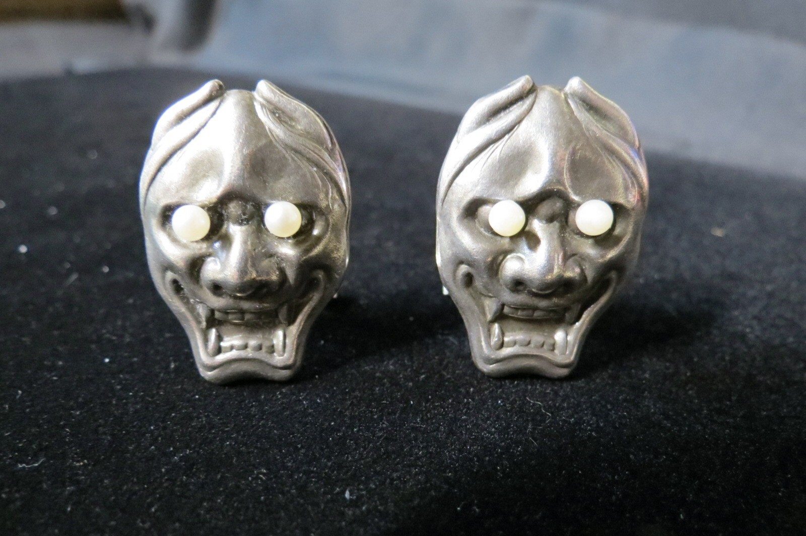 Vintage sterling silver cufflinks Devil or skeleton | eBay
