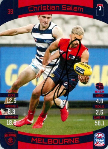 Signed 2021 Melbourne Demons AFL Premiers TeamCoach Card - Christian ...