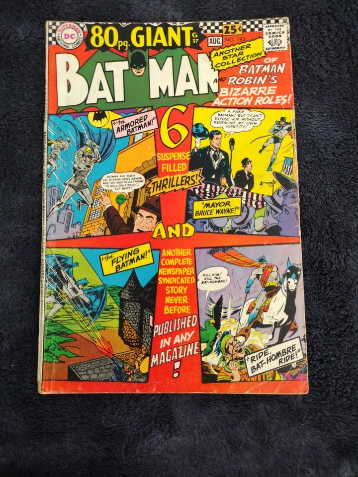Lot (3) BATMAN 80 Pg Giant #193(37), 198(43), and 100 Pg Giant #238 ...