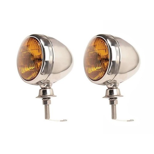 Stainless Steel Tear Drop 12 Volt Fog Light, Amber Lens, Pair | eBay