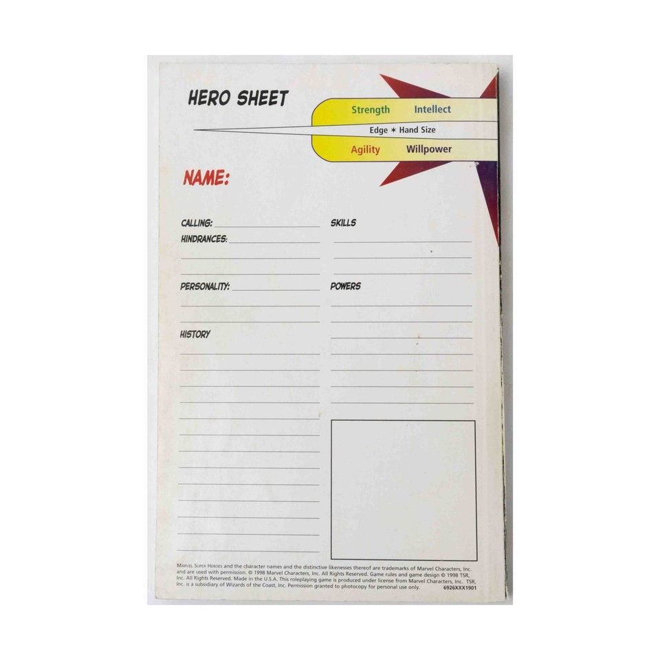 TSR Marvel Super Heroes - Marvel Super Heroes Adventure Game - Game ...