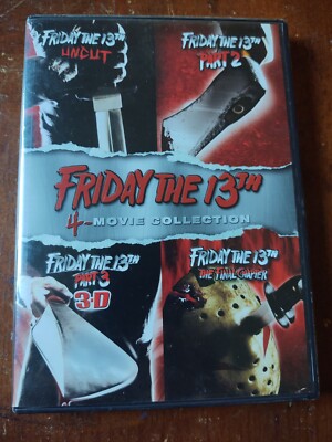 FRIDAY THE 13TH, 4 MOVIE COLLECTION DVD Jason Voorhees Slasher Horror ...
