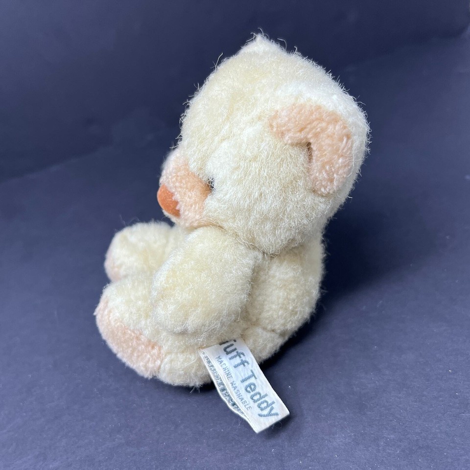 Russ Tuff Teddy 5.5" Mini Beige Bear Plush Vintage Lovey Caress Soft ...