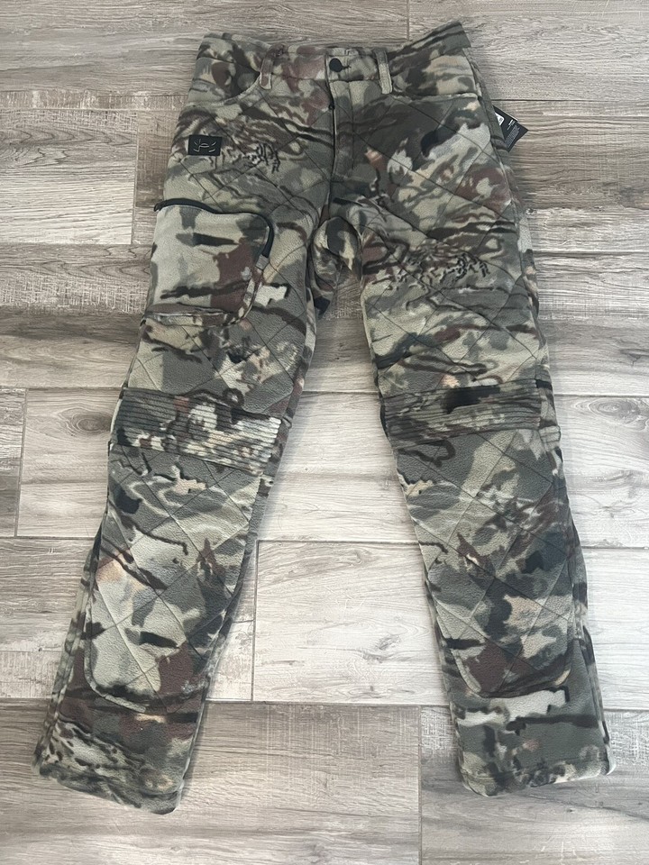 UNDER ARMOUR WINDPROOF FLEECE CAMOUFLAGE FOREST HUNTING PANTS 1365595 ...