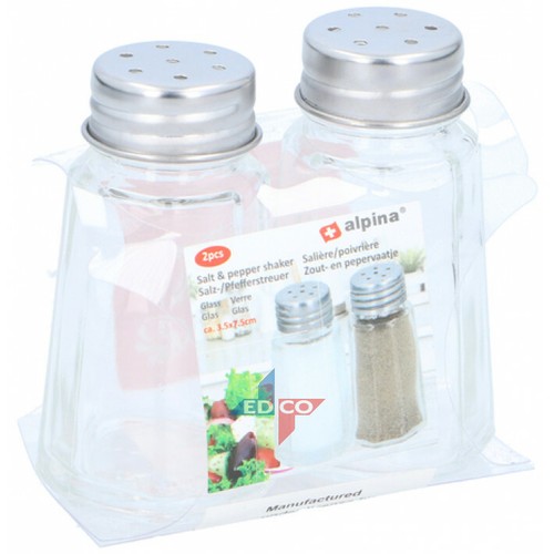 Mini Glass Salt And Pepper Shakers Pots Set Of 2 Screw Top Salt ...