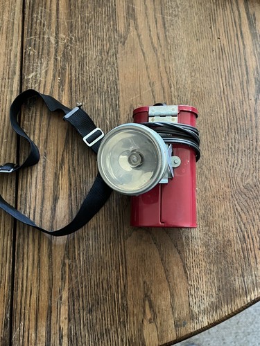 Justrite Electric Head Lantern Headlamp Light Lamp Red Case | eBay