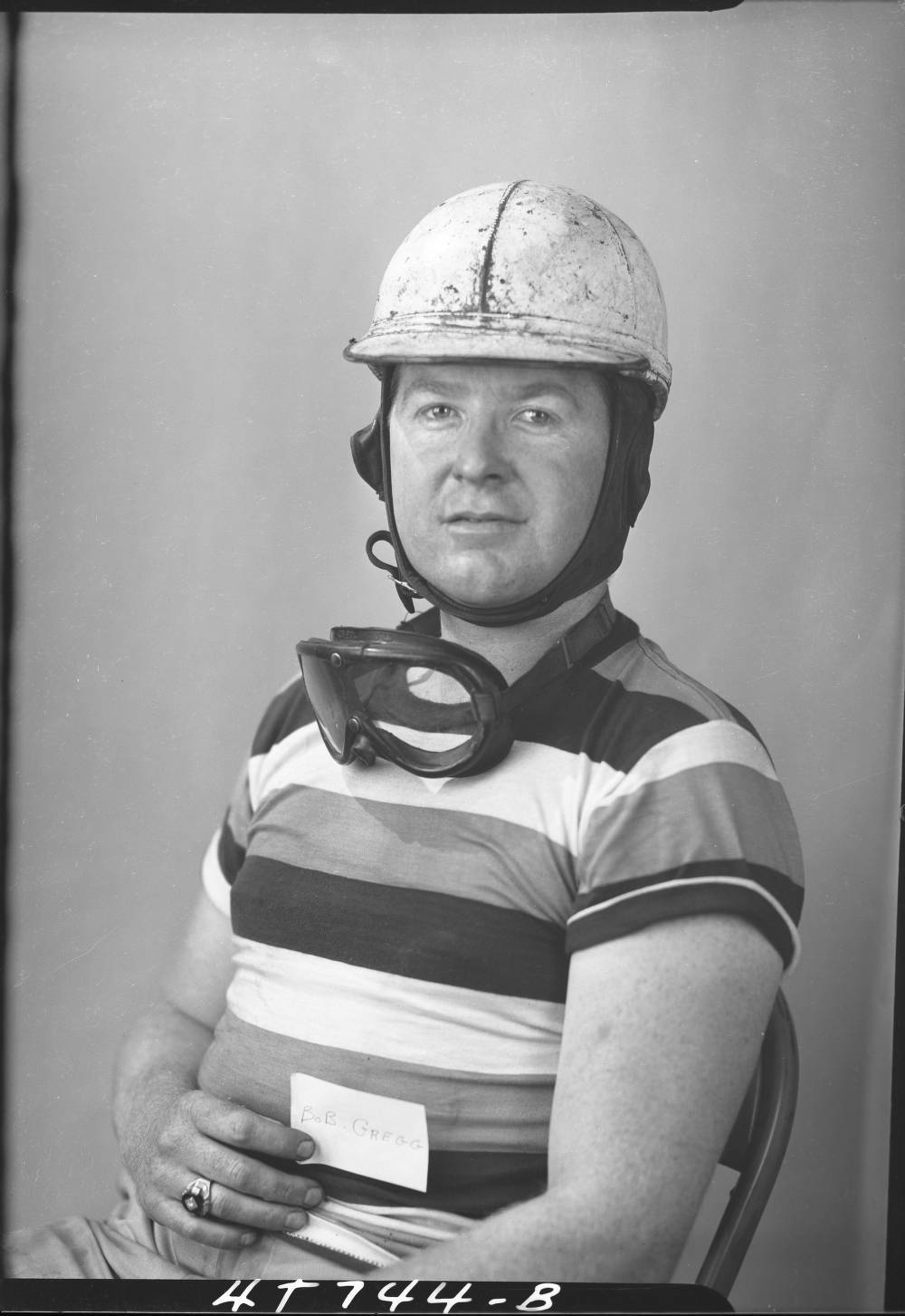 Driver Bob Gregg, who failed to qualify for the 1950 running of 1950 ...