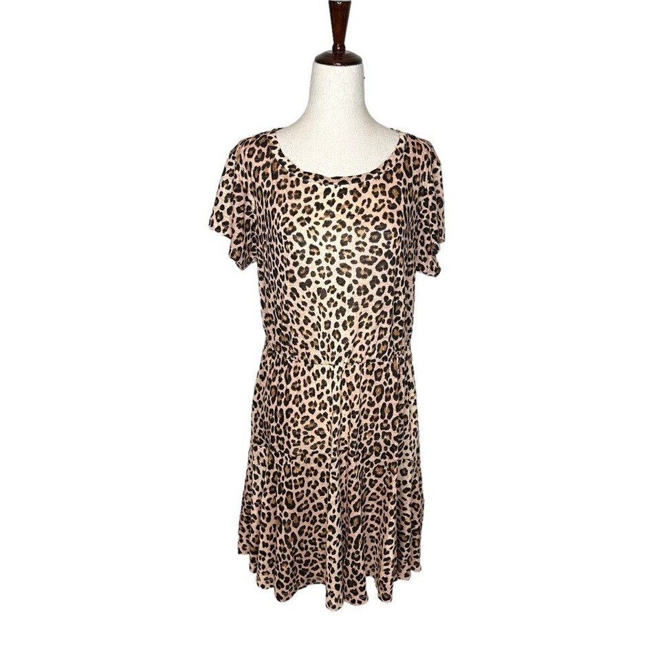 Rebecca Taylor Leopard Print Linen Jersey Knit Mini Dress | eBay