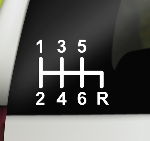 6 Speed Manual Decal, Shift Pattern Sticker Car Decal Shifter Vinyl ...