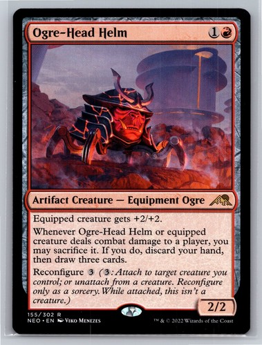2022 MTG Kamigawa Neon Dynasty Ogre-Head Helm Regular Rare 155/302 NM ...