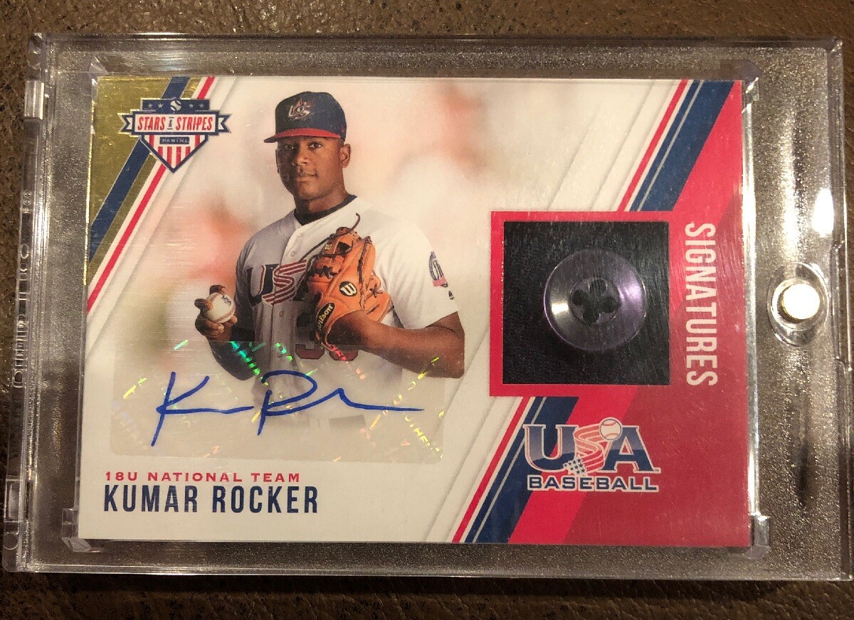 2018 Stars & Stripes Kumar Rocker Rookie USA Jersey Button RC Auto #'d ...