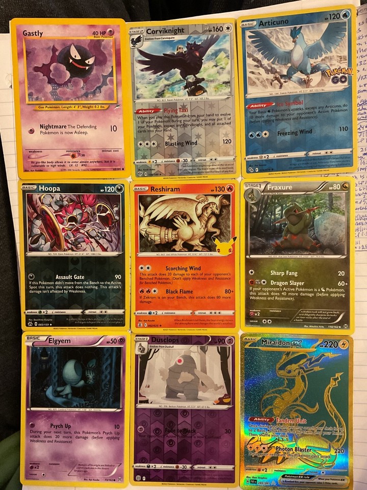 18 Pokemon TCG Cards Lot Gold Hyper Miraidon&Older Reverse& Holo's ...